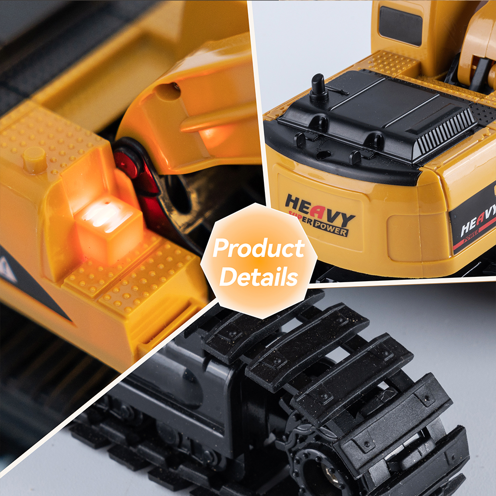 11 Channel Excavator Remote Control Metal RC Excavator Backhoe Car ...