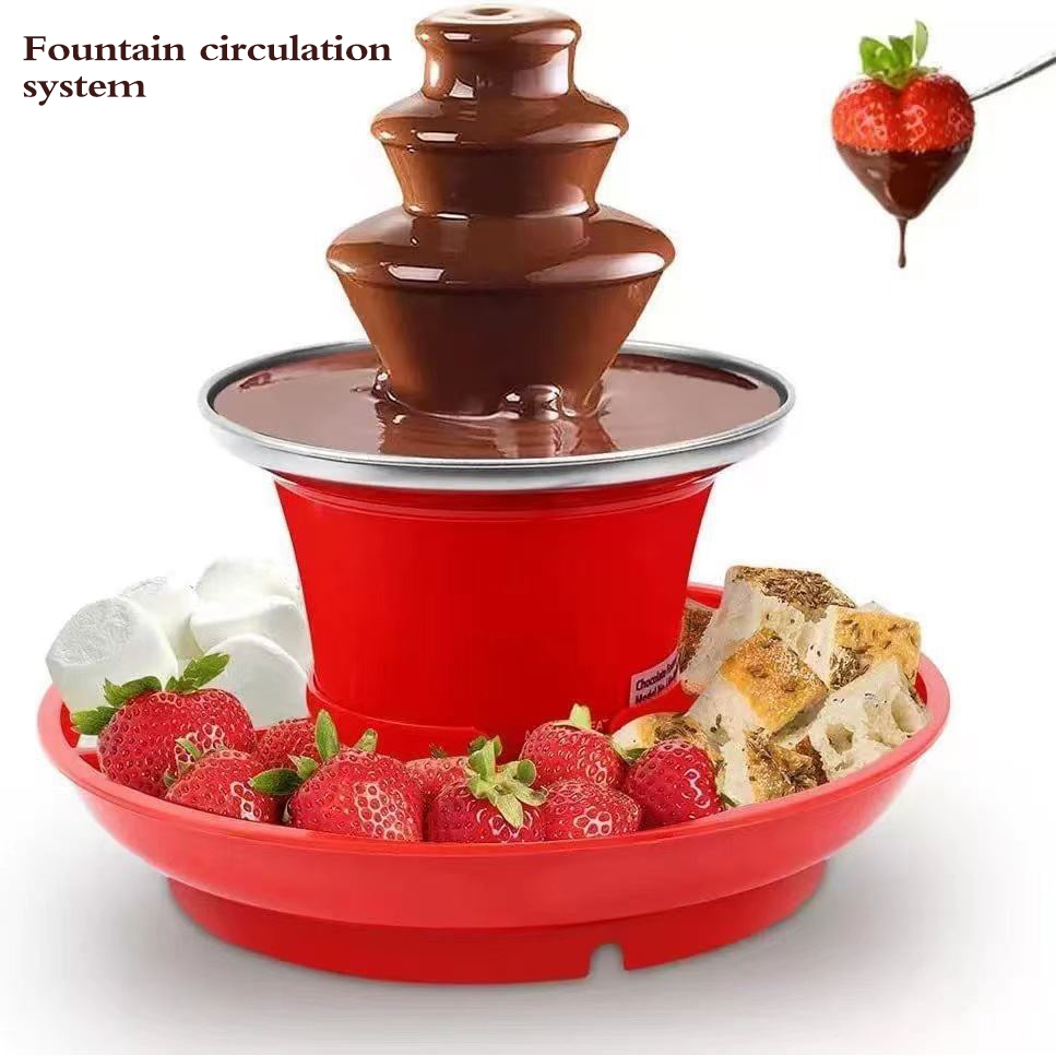 4 Layers Chocolate Fountain Machine Stainless Steel Chocolate Waterfall ...