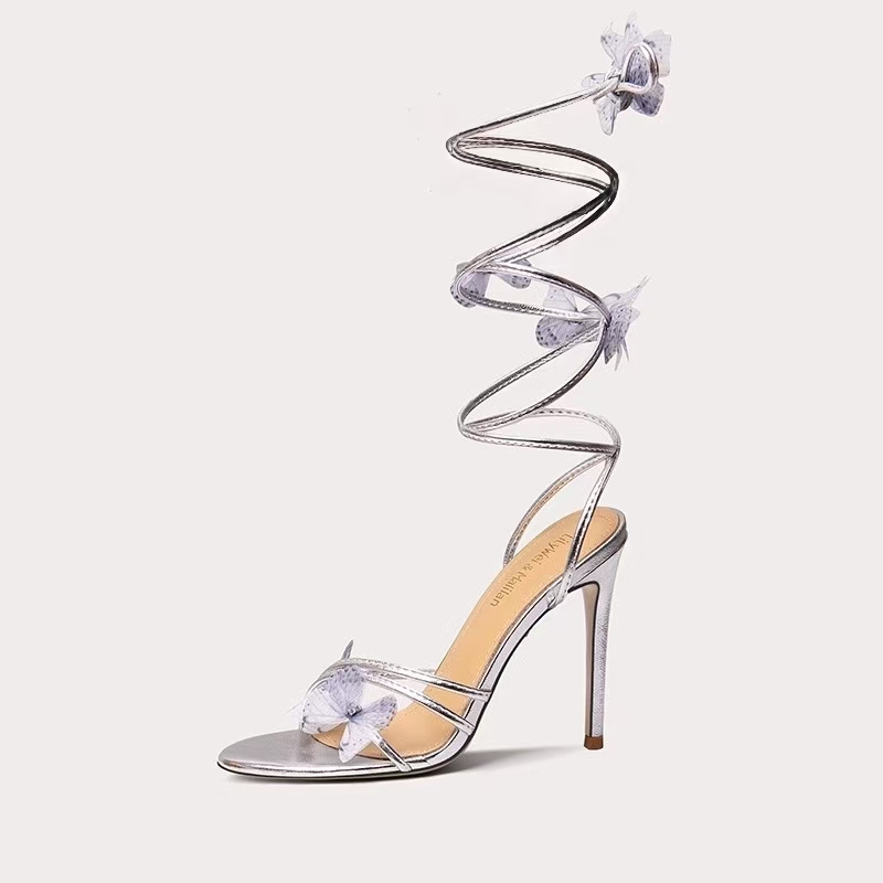Henice New Elegant Pink Butterfly Strappy High Heels Sandals for Women ...