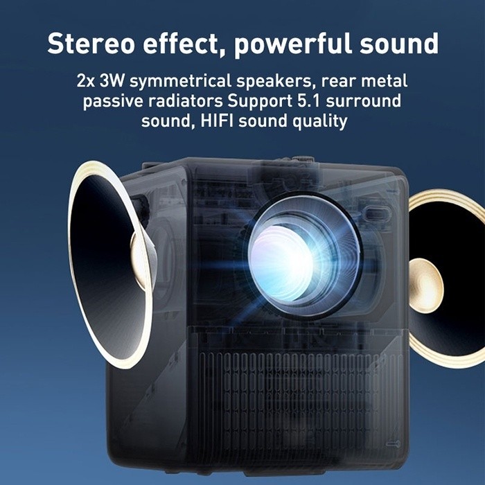 MONOZ Projector Y8 PRO Mini Portable Smart 6000 Lumens 4K UHD Projector ...