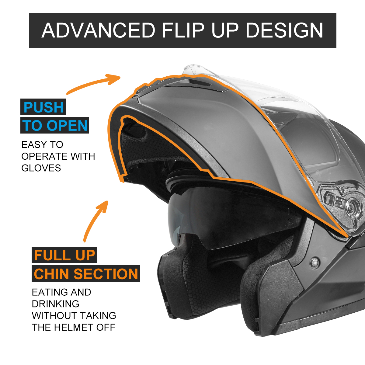 HNJ YM-617 Modular Full Face helmet Dual Visor for Motorcycle Men and ...