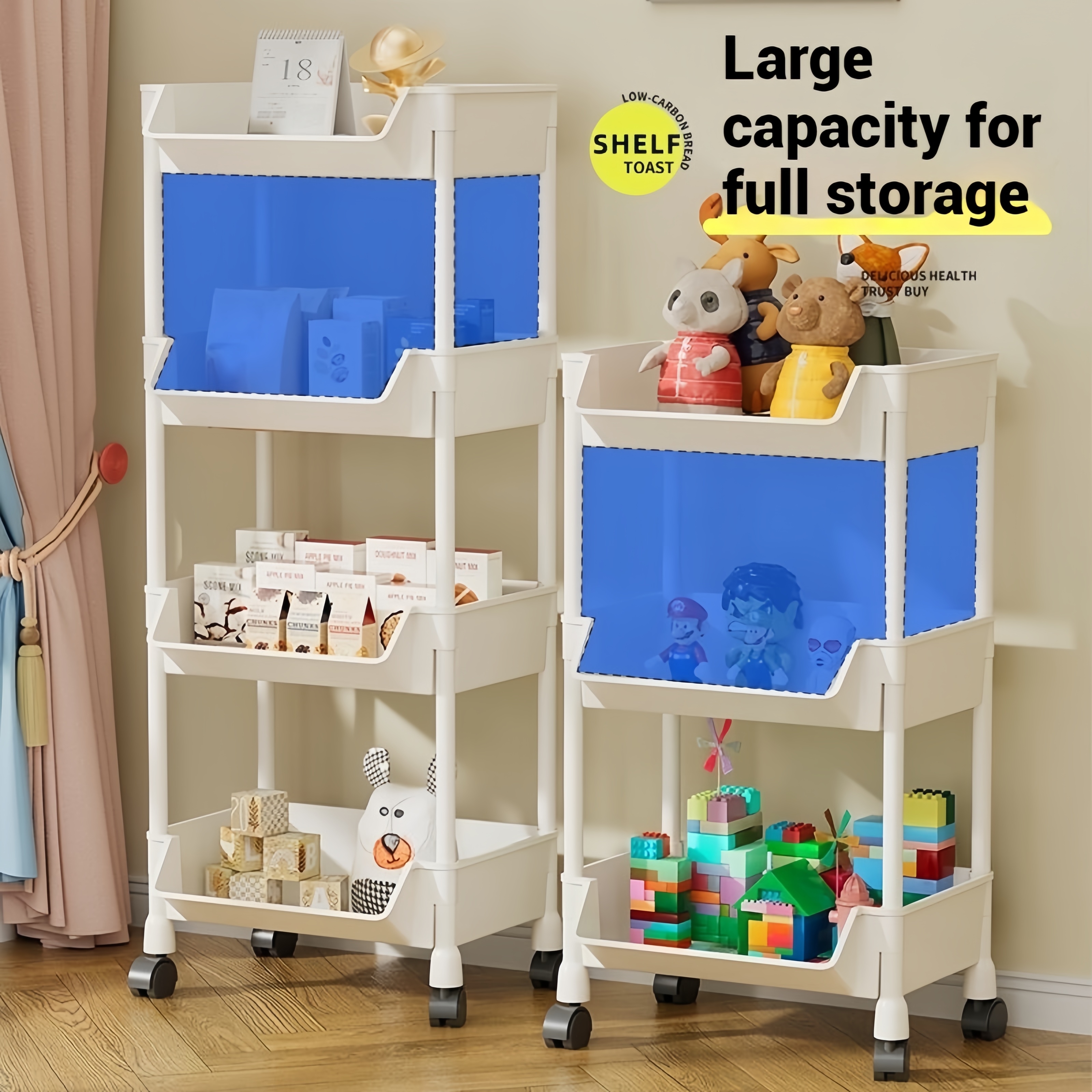 ROMART Kitchen Organizer Storage Rack Organizer Rack Trolley Cart ...
