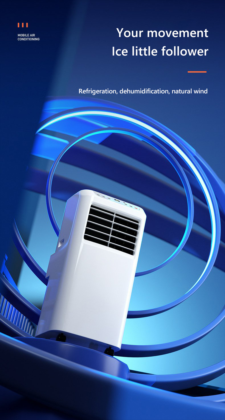 Mobile air conditioner 1HP remote control vertical air conditioner fan ...