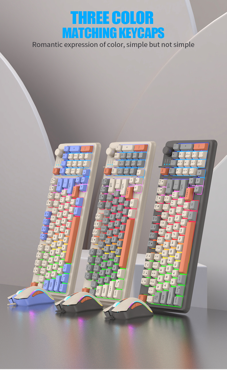 12 hours delivery K82 mixed ledlight 94 key contrast color mechanical ...