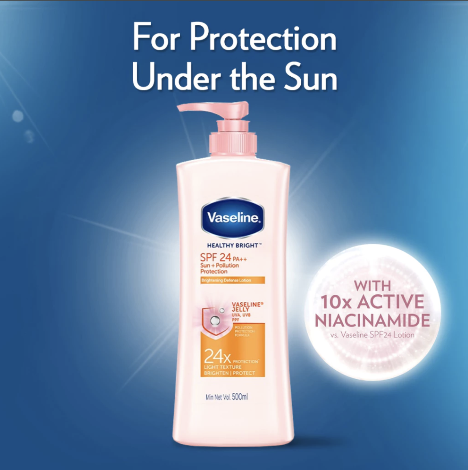 Vaseline Healthy Bright SPF24 Sun+Pollution Lotion 500ml | Shopee ...