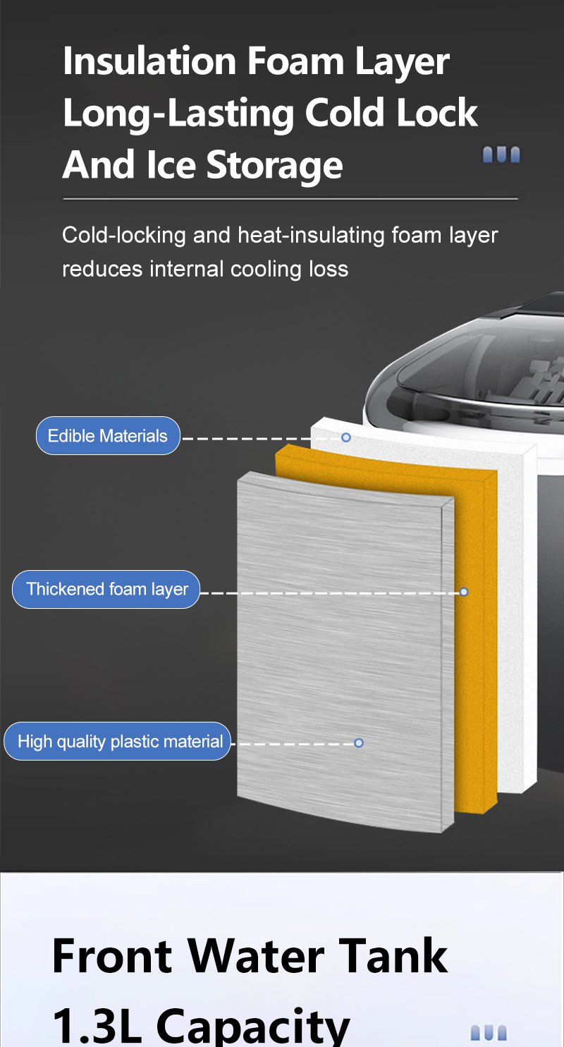 KANAZAWA Electric Ice Maker Portable White/Black 15kg/24H Silent Ice ...