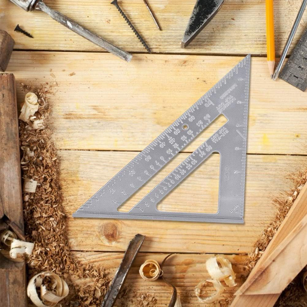 JLD 7" Inch Aluminum Alloy Triangle Ruler Angle Ruler 90° / 45° Degrees ...
