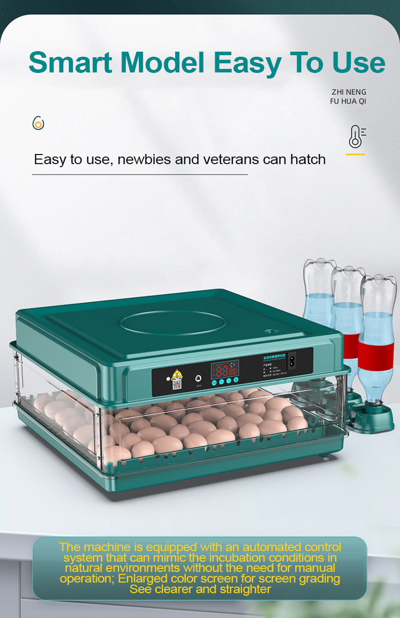 220V/12V Egg Incubator Fully Automatic Egg Incubator Intelligent Digital 130 Eggs Hatcher ...