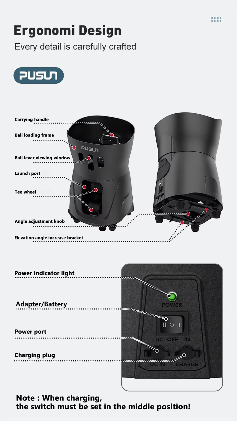 PUSUN PP-MINI PRO Pickleball Machine Automatic Electronics for Training ...