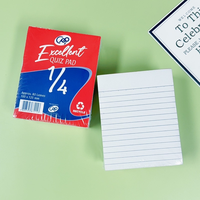 10Pads ( 1 Ream) 80lvs Quiz Pad 1/4, 1/2 Crosswise, 1/2 Lengthwise Quiz ...