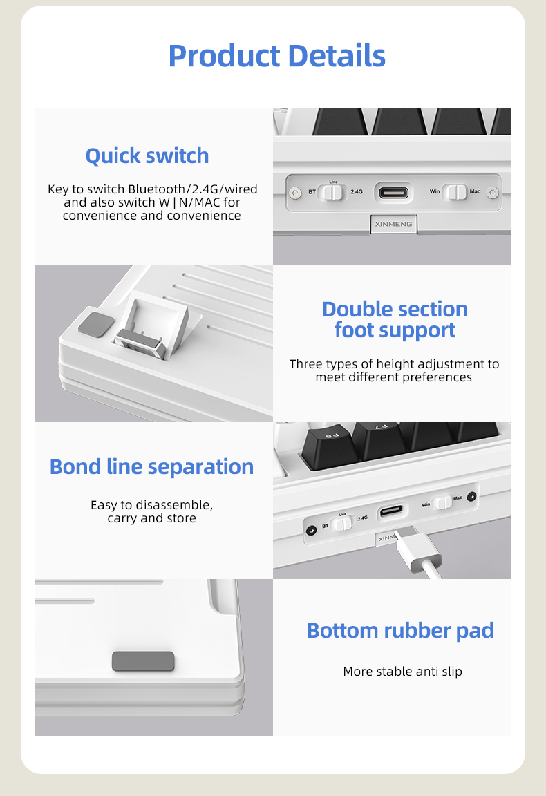 Attack Shark M87/M87 Pro V2 Tri-Mode Gaming Mechanical Keyboard ...