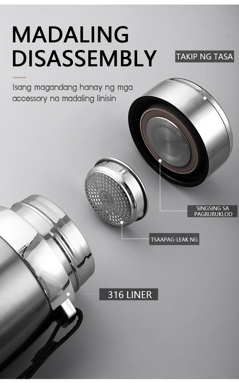 Flask 500/1000ml Tumbler Thermos Stainless steel water bottle outdoor ...