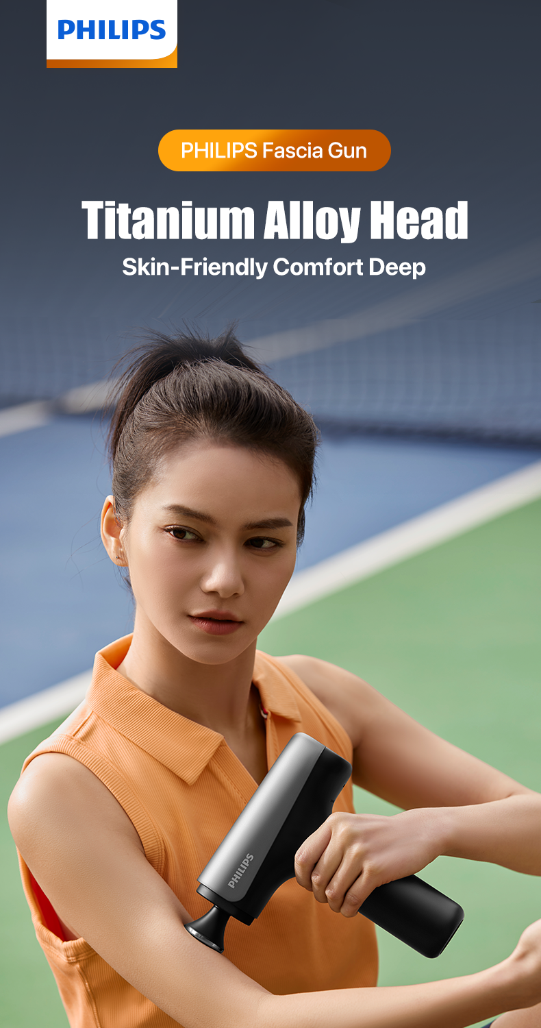 Philips Massage Gun Electronic Massager Vibration Fascial Gun Muscle Relaxation 3 & 6 Massage ...