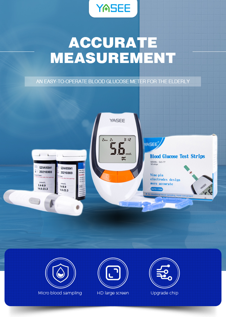 Blood Glucose Test Meter Glucometer Test Kit whit 50pcs Strips and ...