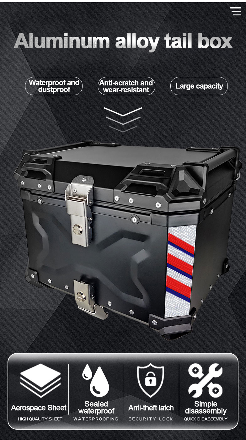 Alloy Motorcycle Top Box Motorcycle Box Anti Scratch Series With Base ...