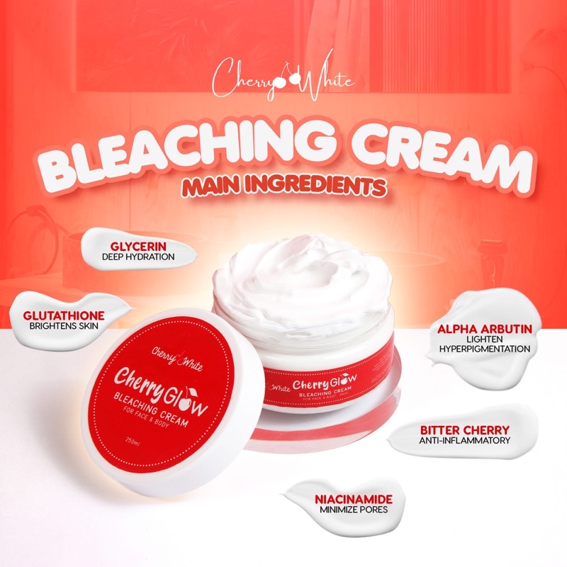 CHERRY WHITE Glow Bleaching Cream 250ML | Shopee Philippines