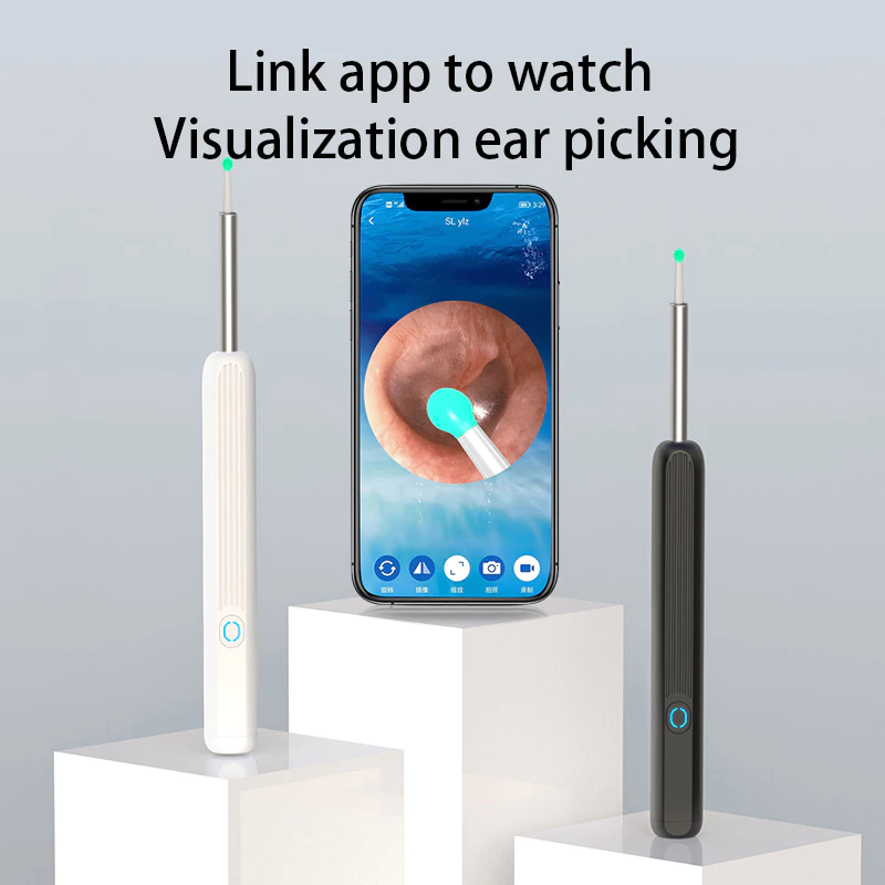 Ear Cleaner With Camera and Light Ear Wax Cleaner 1080P Visual Wi-Fi ...