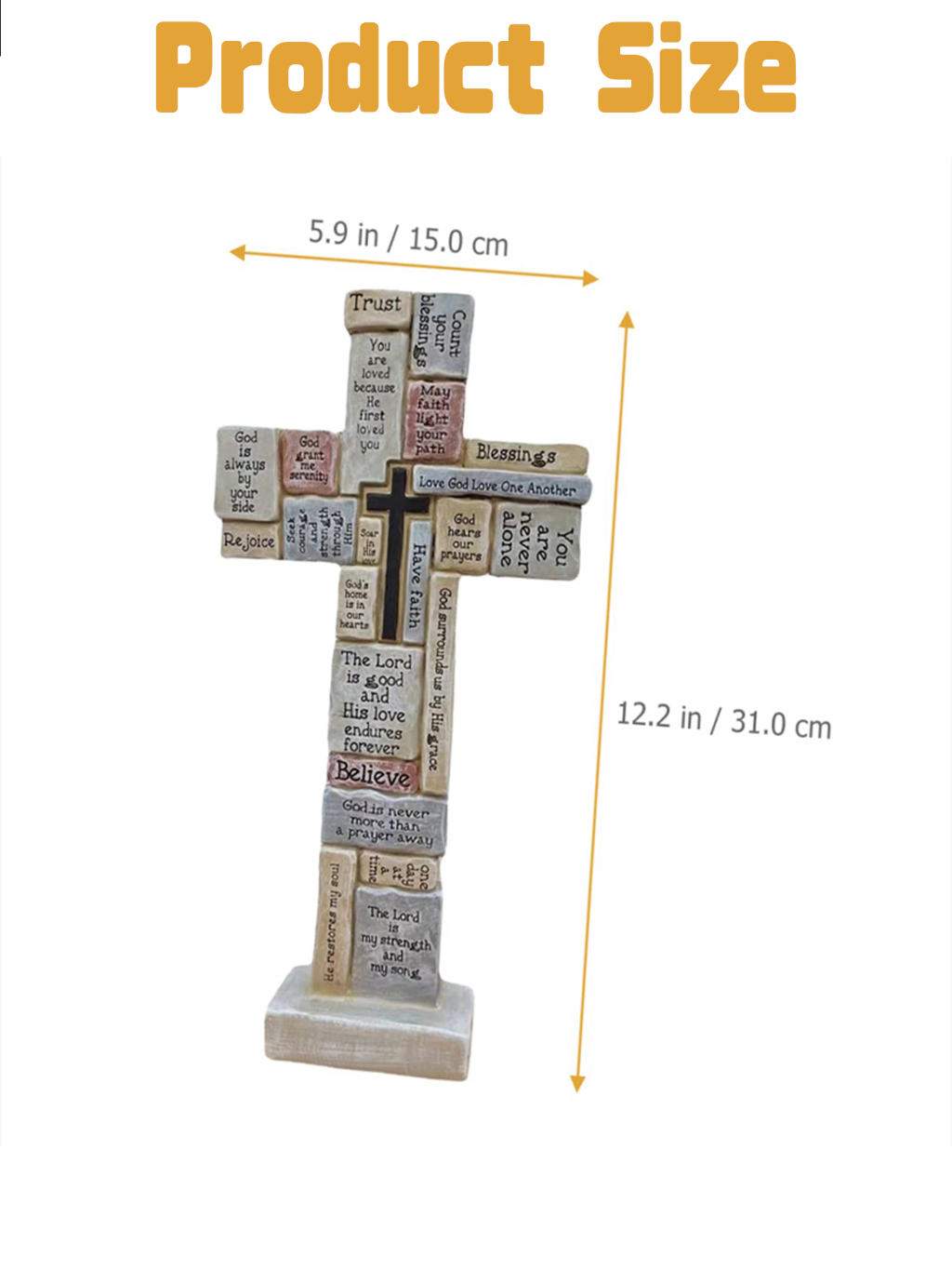 Jesus Cross Crucifix with Stand Holy Family Statue for Home Altar ...