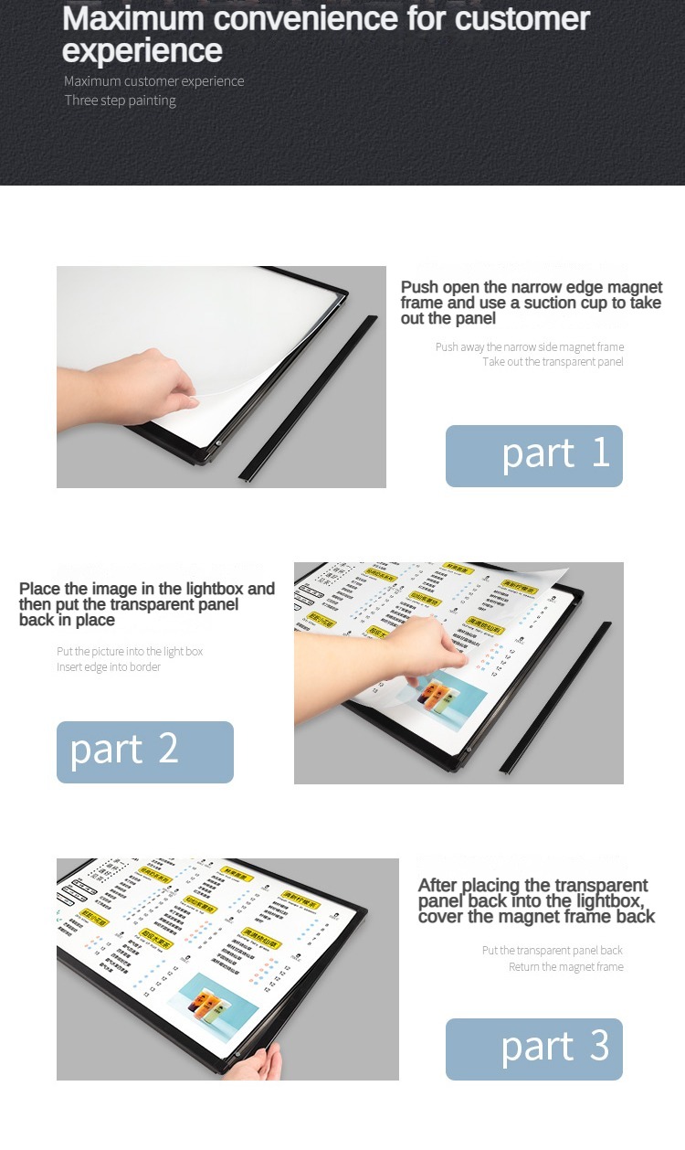 LED TV Light Box Menu Board LED Light Box Menu Board Hanging For ...