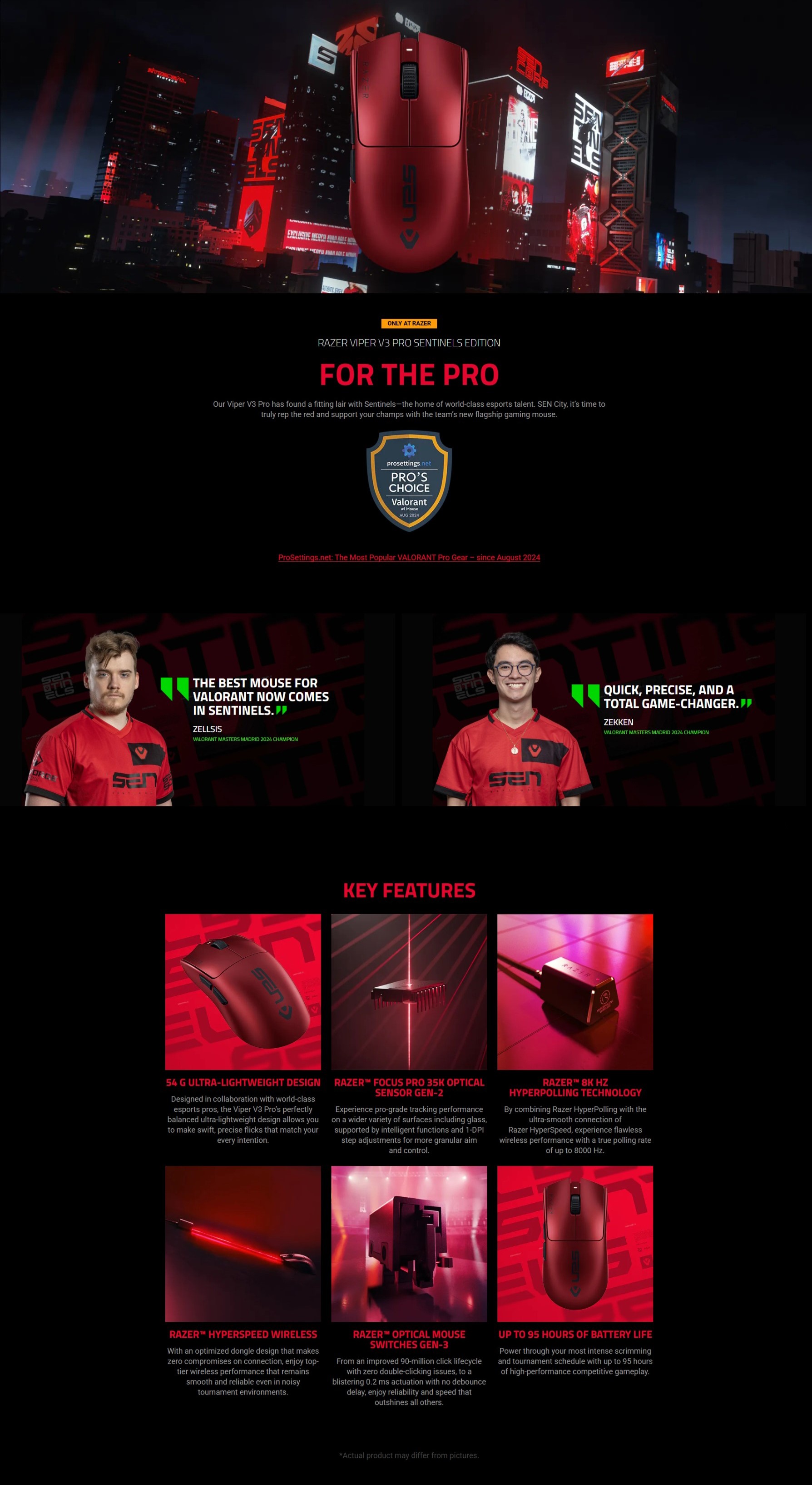 Razer Viper V3 Pro Sentinels Edition - Wireless Esports Gaming Mouse ...