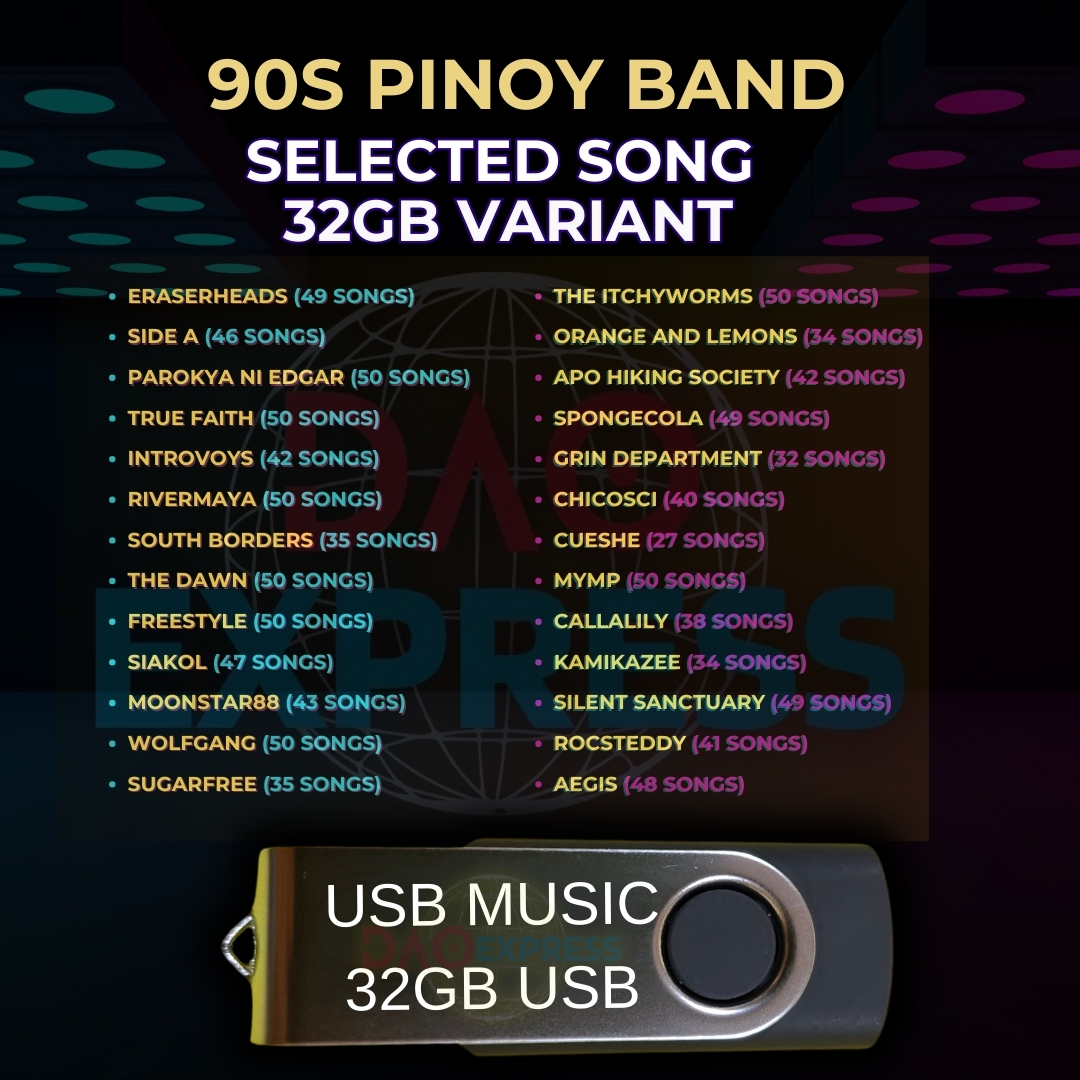 90S PINOY BAND MUSIC COLLECTION IN ONE USB FLASHDRIVE / MEMORY CARD ...