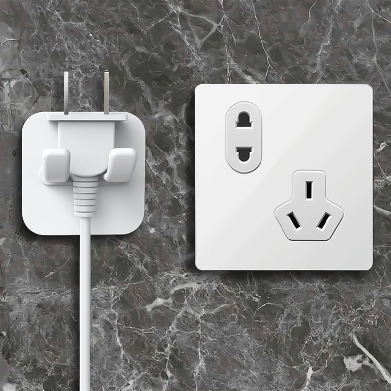 Wall Mount Punch-free Power Cord Storage Rack Hooks Kitchen Plug ...