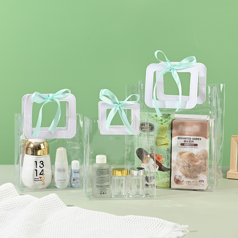 Transparent mini Handbag Birthday Gift Bag Wedding party Candy Bag Red ...