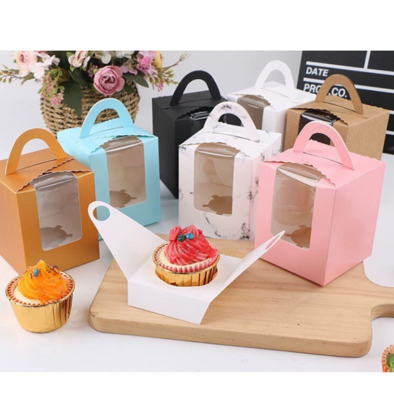1PCS Pastry Box Single Solo Cupcake Box Cookies Boxes Individual Box ...