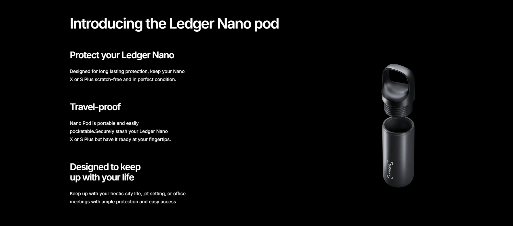 Ledger Nano Pod - On-The-go Protection for Your Nano S Plus and Nano X ...