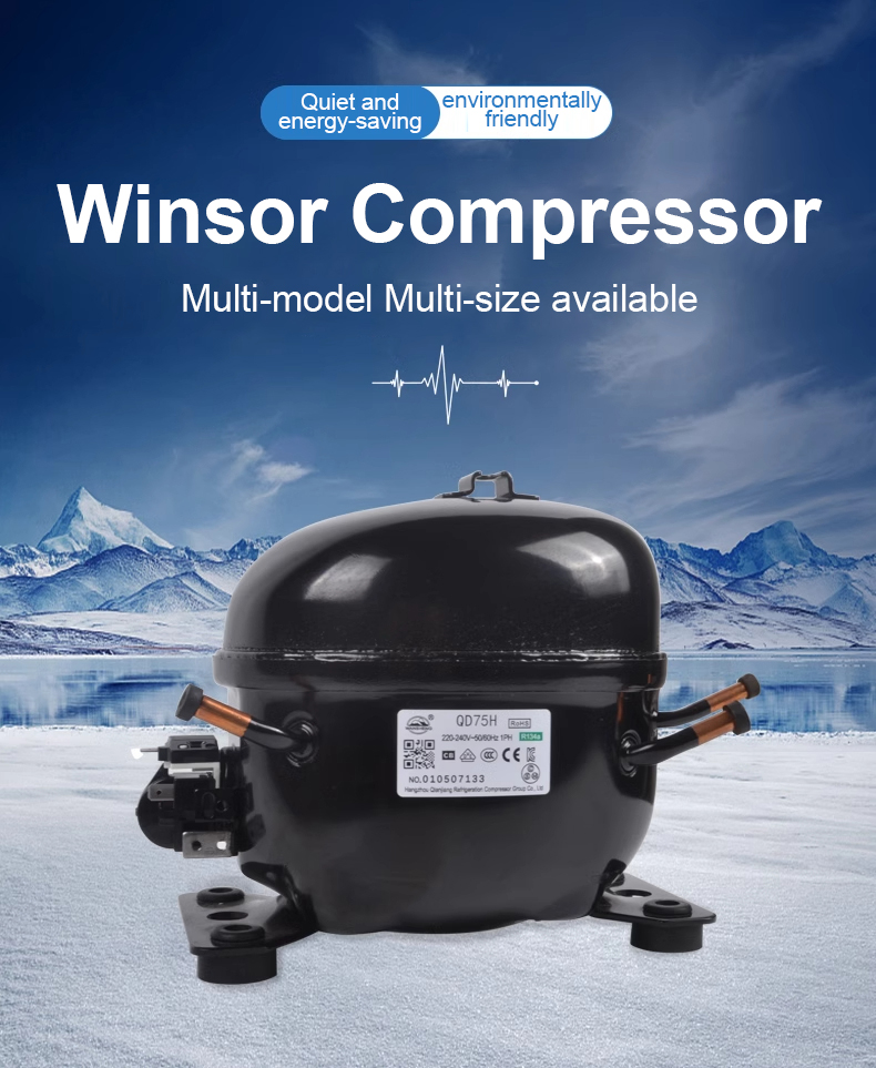 Refrigerator Compressor 1/3 Horsepower QD43-91H、QD52-65H R134a 220v ...
