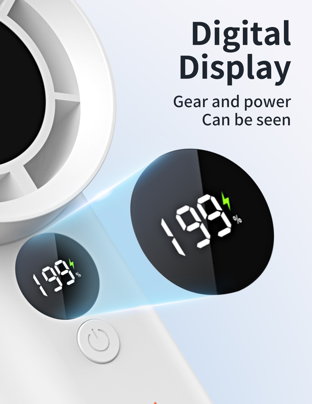 T - 100S 199 Wind Speed Mini Handheld USB Rechargeable Fan with Snow ...