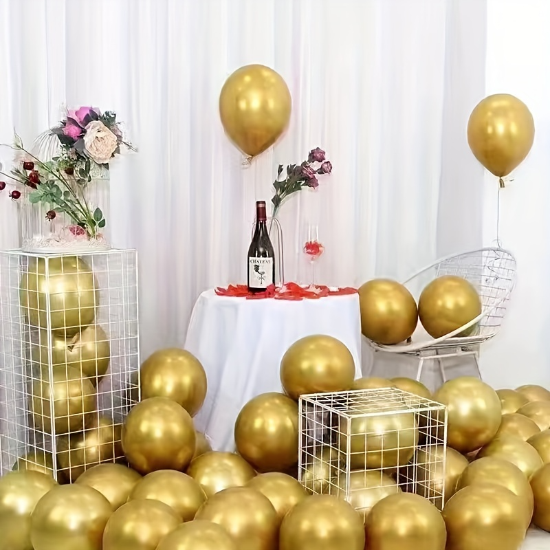 50 PCS 10Inch Metallic Latex Balloons Ideal for Birthdays, Weddings ...