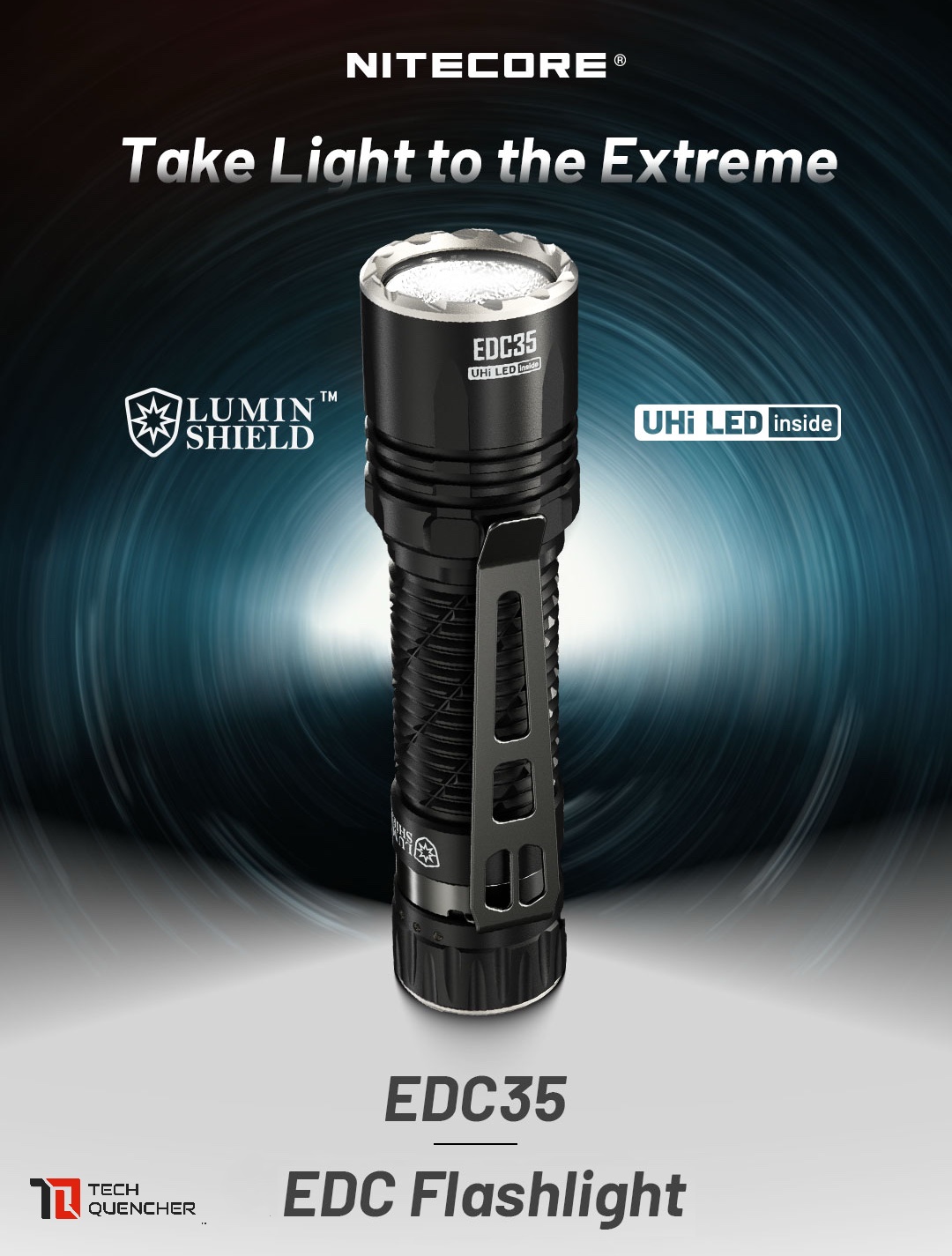 Nitecore EDC35 Flashlight with Lumin Shield - 5000 Lumens - USB-C Rechargeable - 550m beam ...