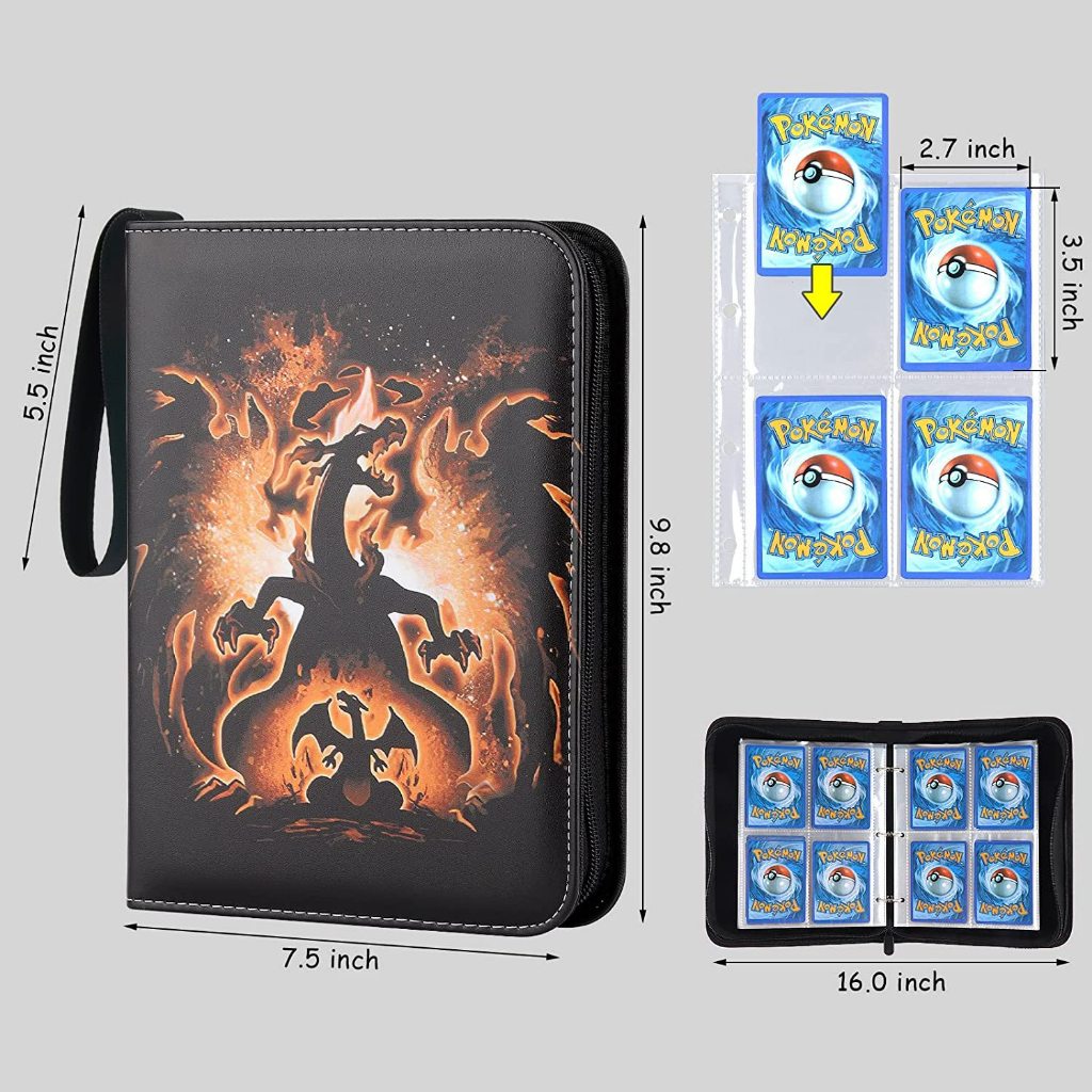 Pokémon Card Album Pokémon Game Card Book 4 Grid loose-leaf Card Pack ...
