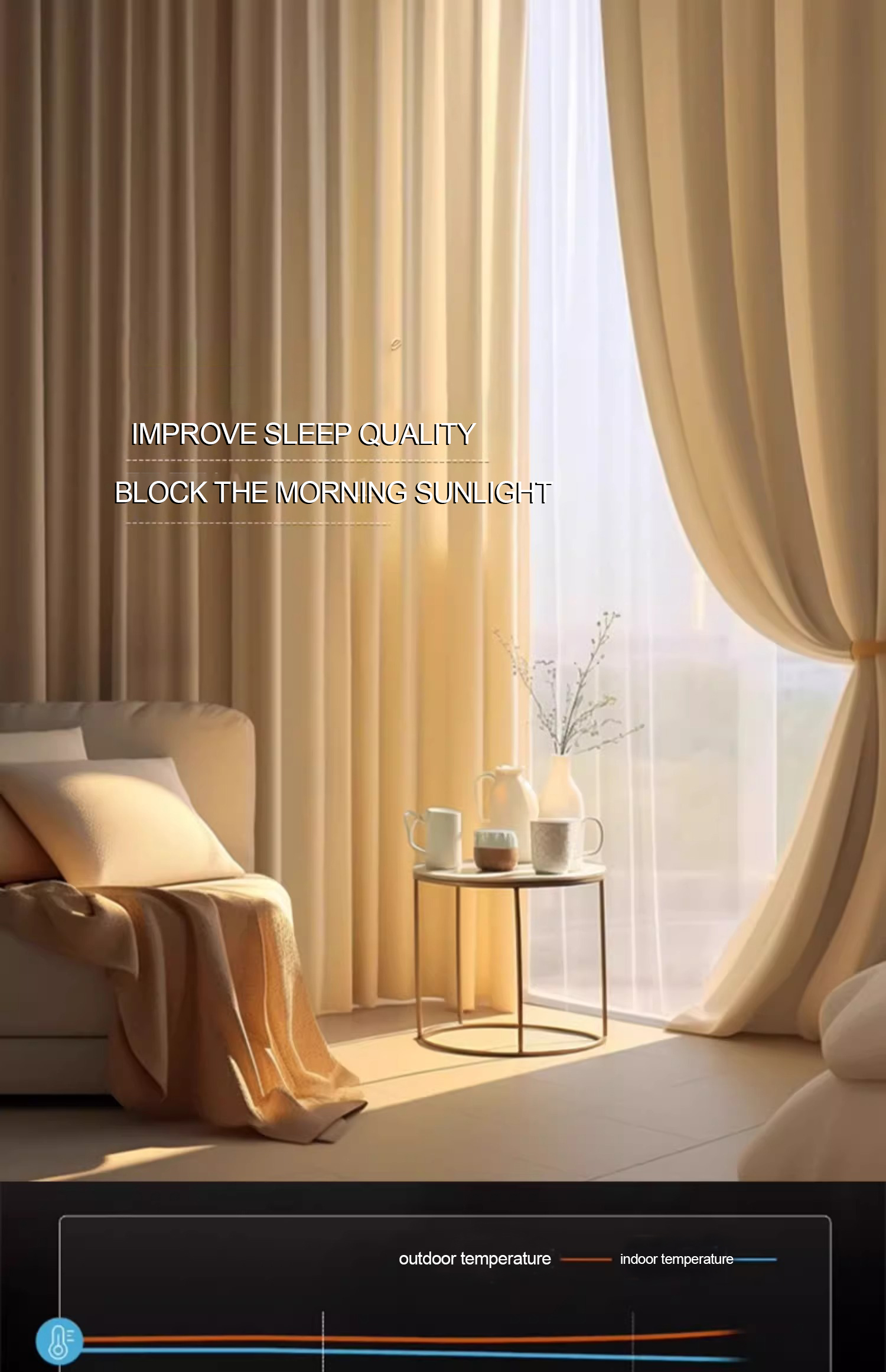 Cream Color Aesthetics Blackout Curtains for Bedroom Thickened Curtain ...