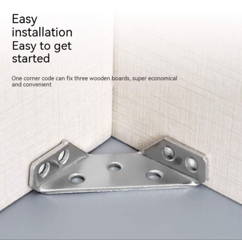 STAINLESS Three-Side Fixed Corner Code Furniture Connecting Corner Code ...