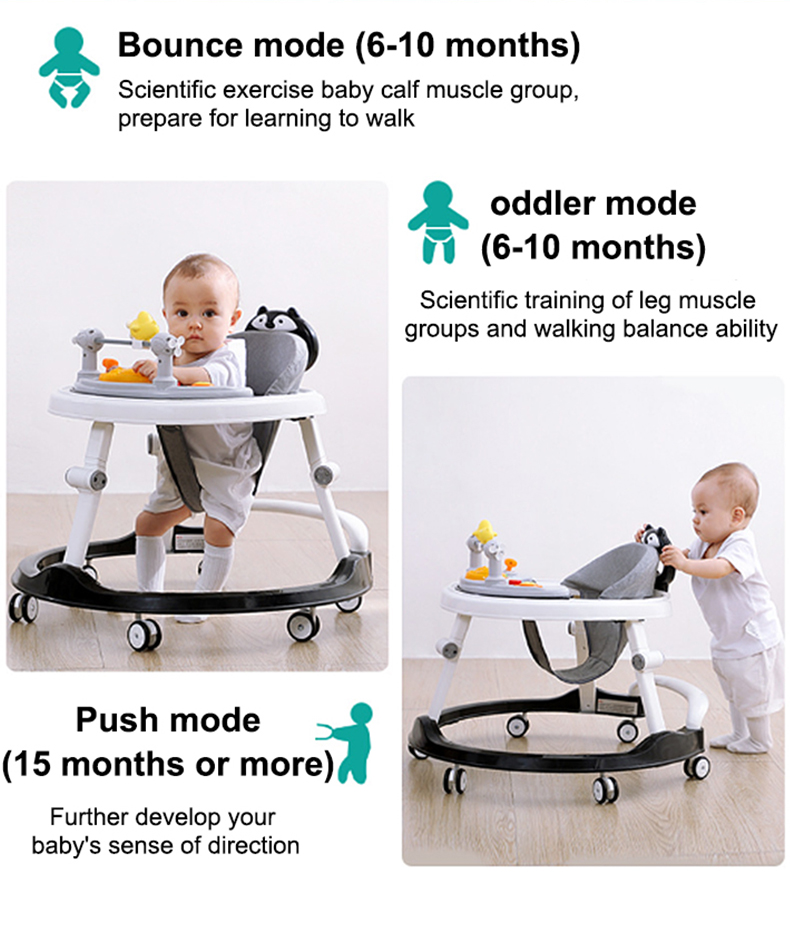 MOMYSO Baby Walking Car With Music Foldable Portable Adjustable Safe ...