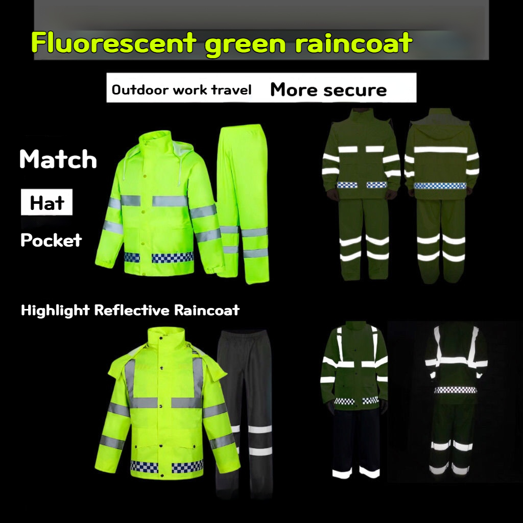 Raincoat Set Jacket Breathable Reflective Hooded Waterproof Sport ...