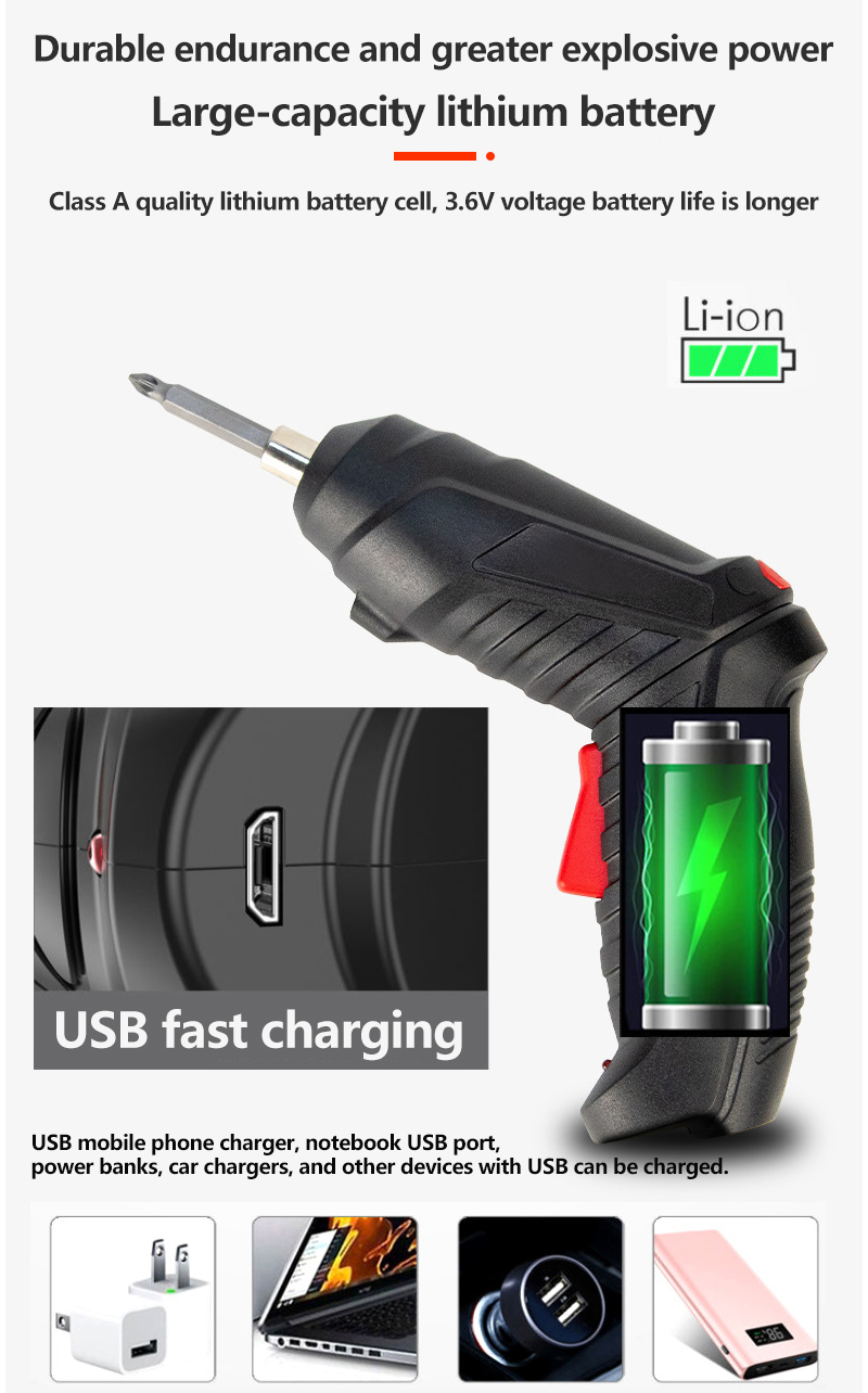 Cordless Screwdriver Electric screw driver 48PCS Barena Drill Set ...