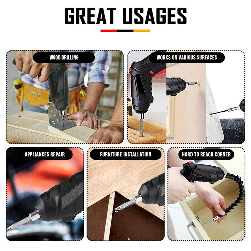 REAIM 48PCS Cordless Screwdriver 4.8V Electric Barena Drill Set ...