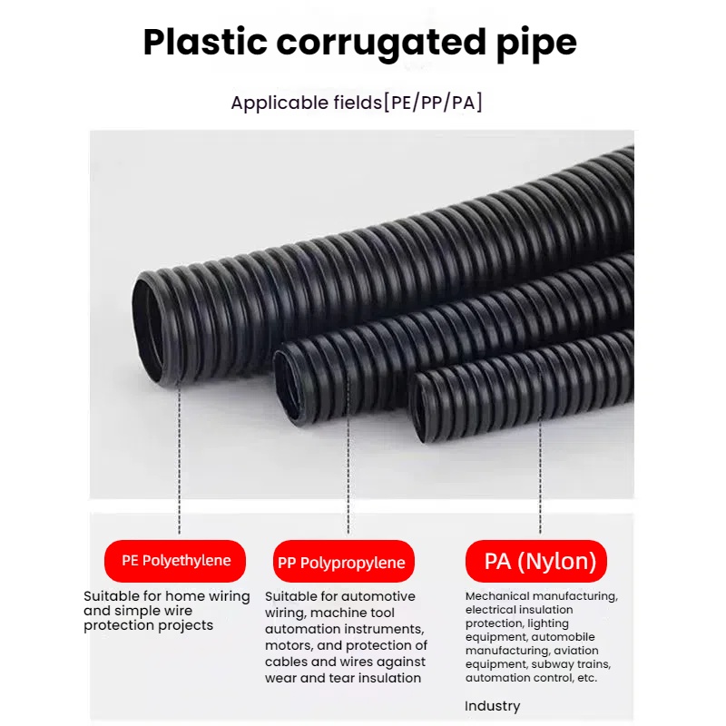 Insulated fireproof PP bellows nylon wire harness sleeve Cable sleeve ...