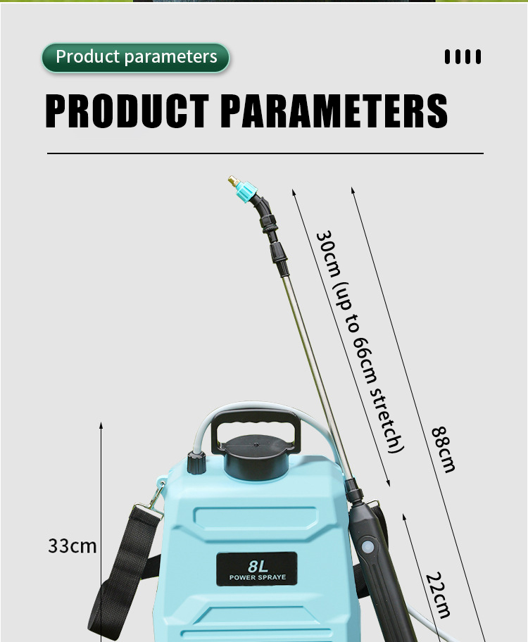 Portable Electric Sprayer 8L Automatic Spray Gun Garden Plant Watering ...