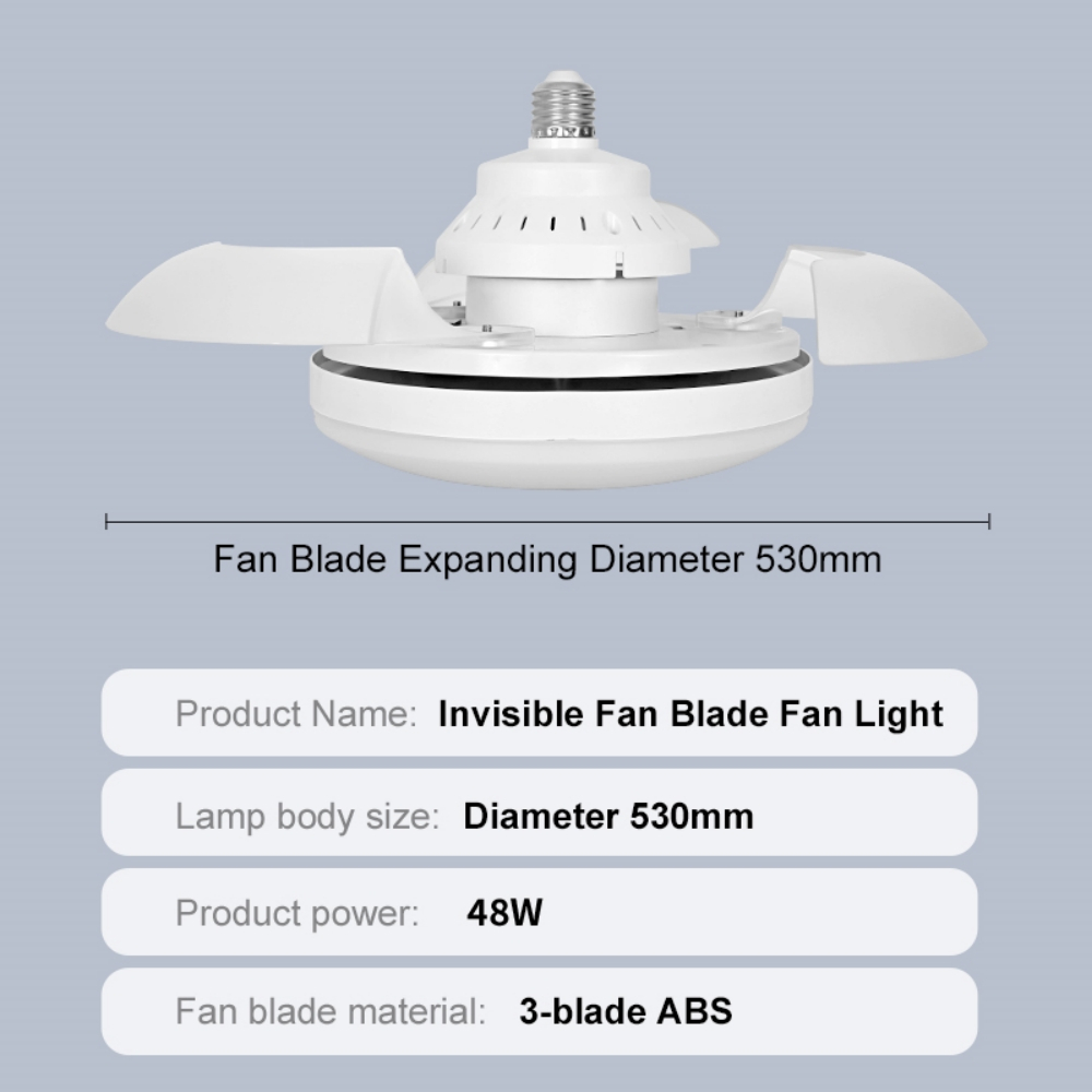 Fandis Invisible Fan Light Ceiling Fans Light E27 Base Ceiling Fan ...