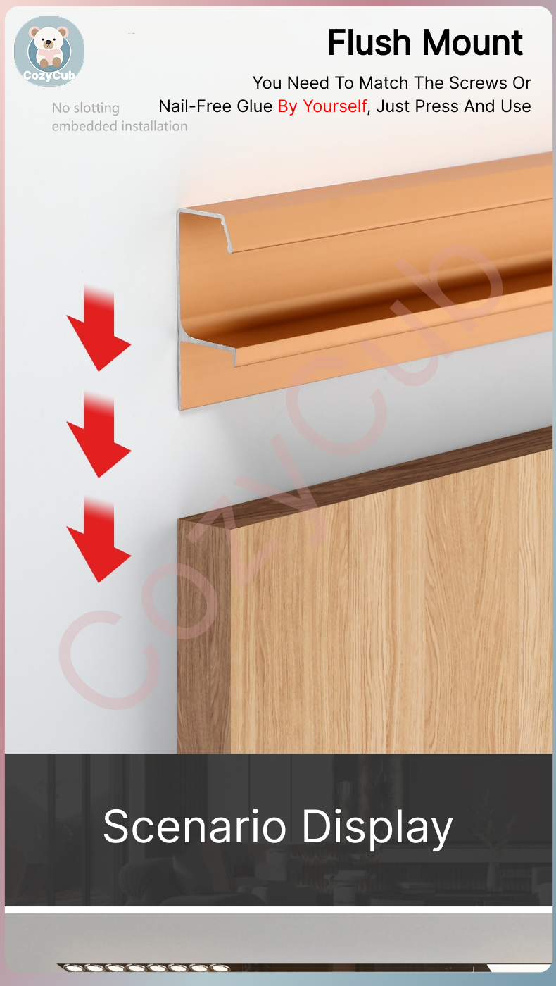 Kitchen Cabinet Handle Modern Continuous Handle For Cabinet Aluminum ...