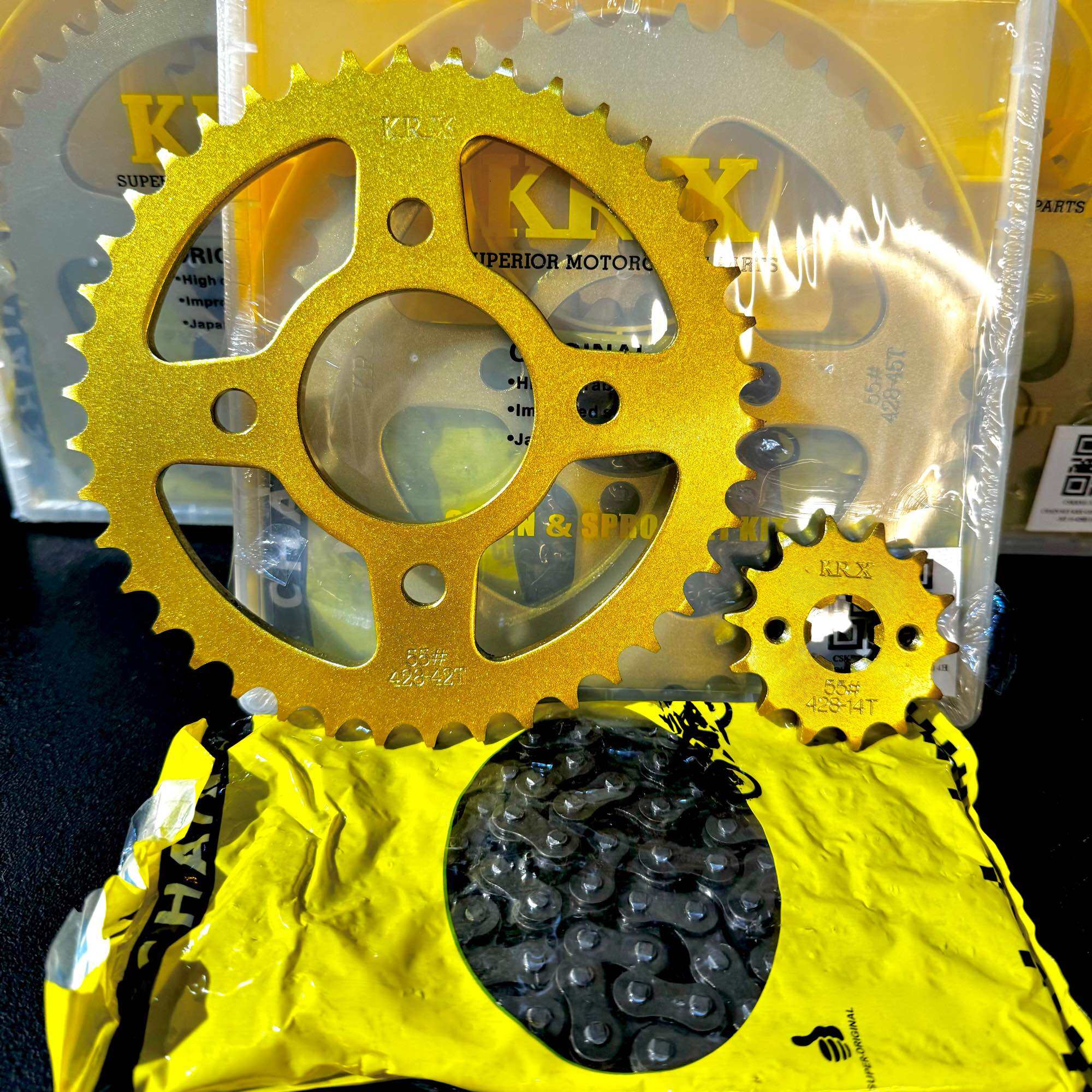 HIGH QUALITY KRX GOLD CHAIN & SPROCKET KIT / TMX / C100 / SMASH ( 45T ...