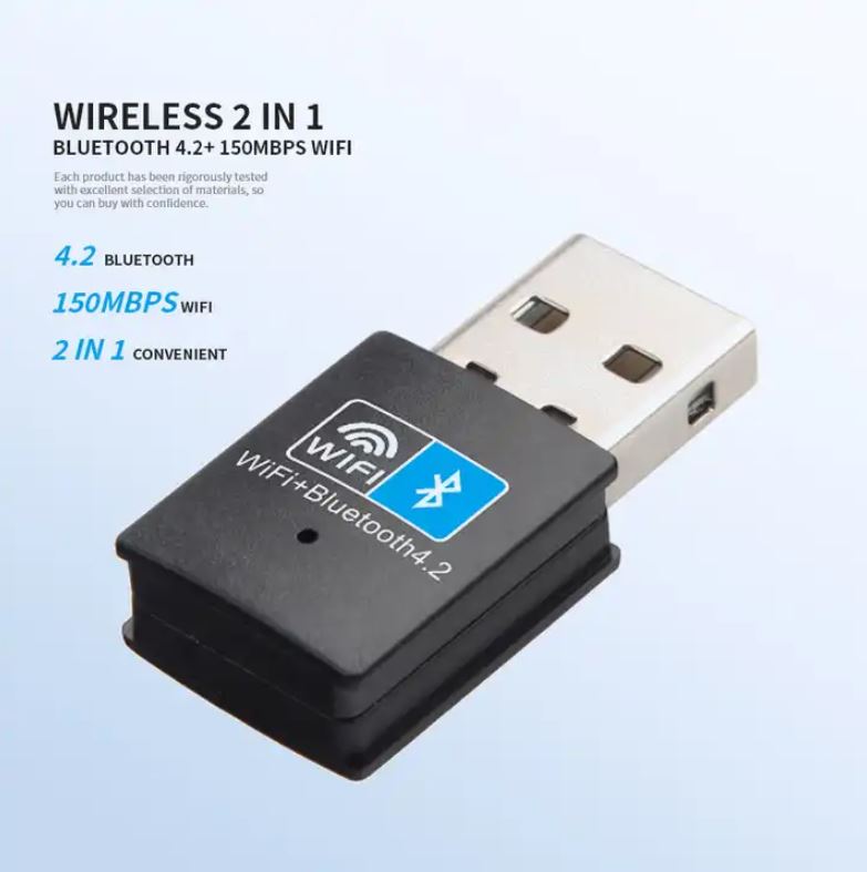2 In 1 150Mbps USB WiFi + Bluetooth V4.2 Dongle 2.4G PC Lan Ethernet ...
