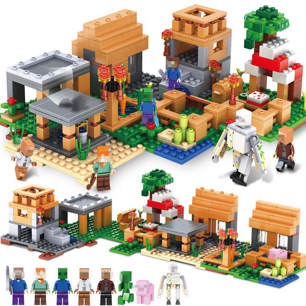 500Pcs My World Village Set Minecraft Building Block Toys Kids Classic ...