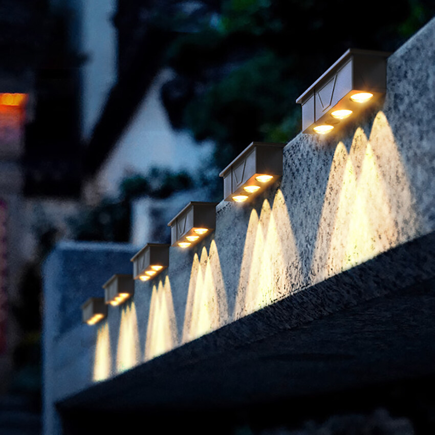 【24H Ship】IP65 Solar Wall Light 3LED Outdoor Waterproof Garden Light ...