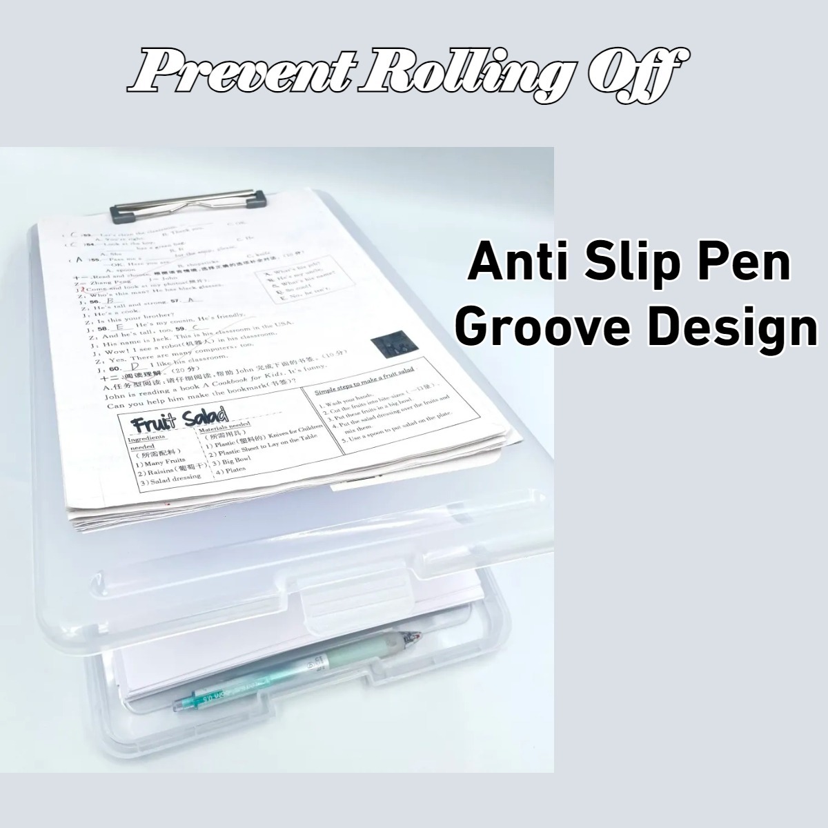 Long Clipboard With File Box 2 in 1 Writing Board Clamp File Storage ...