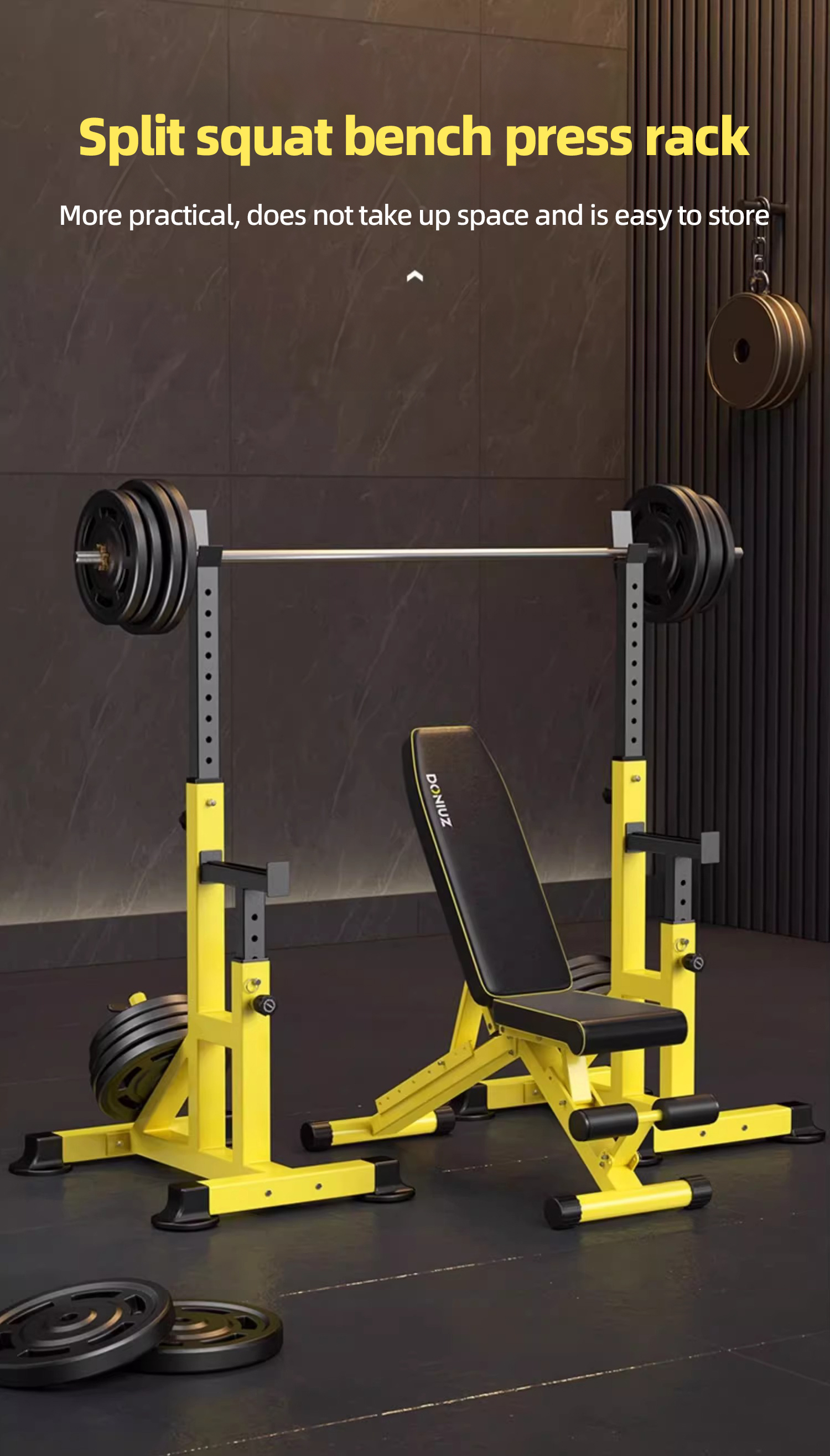 DONIUZ Bench Press Rack Barbell Rack Split Free Squat Protective Rack ...